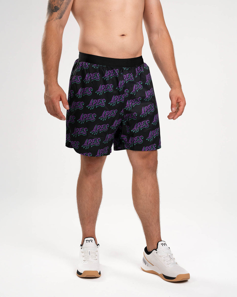 Apes Monogram Shorts - Purple/Green – Apes Lab