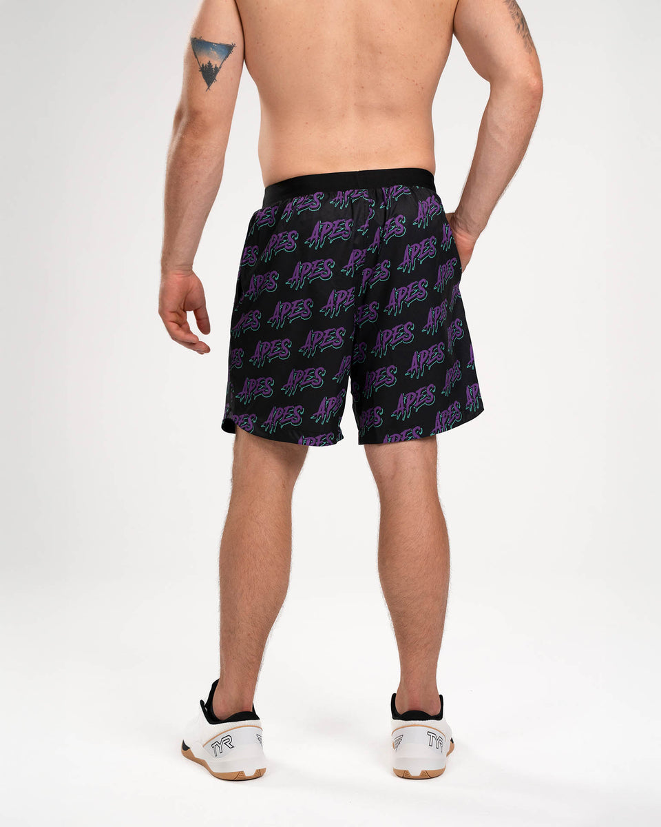 Apes Monogram Shorts - Purple/Green – Apes Lab